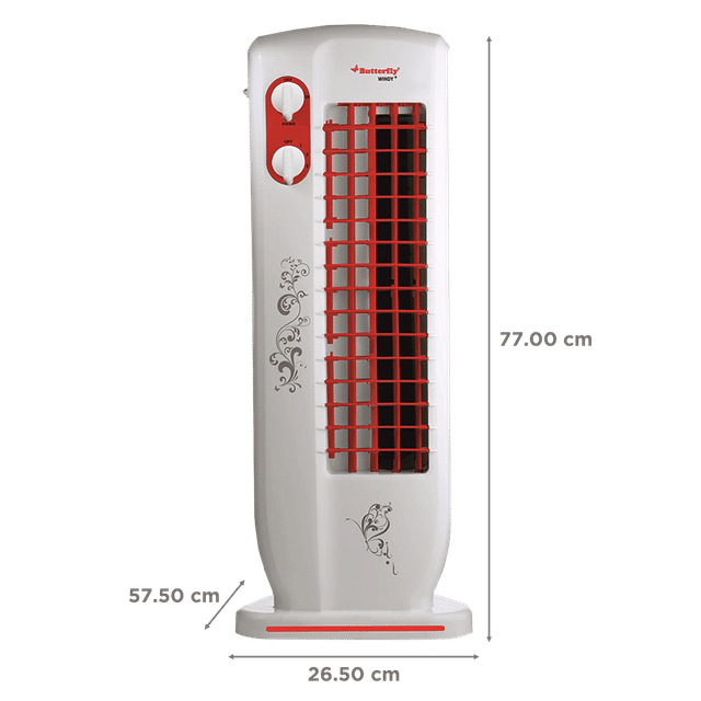 Butterfly 140 Watts Ultra High Speed Bladeless Tower Fan (Red) (Windy Plus)