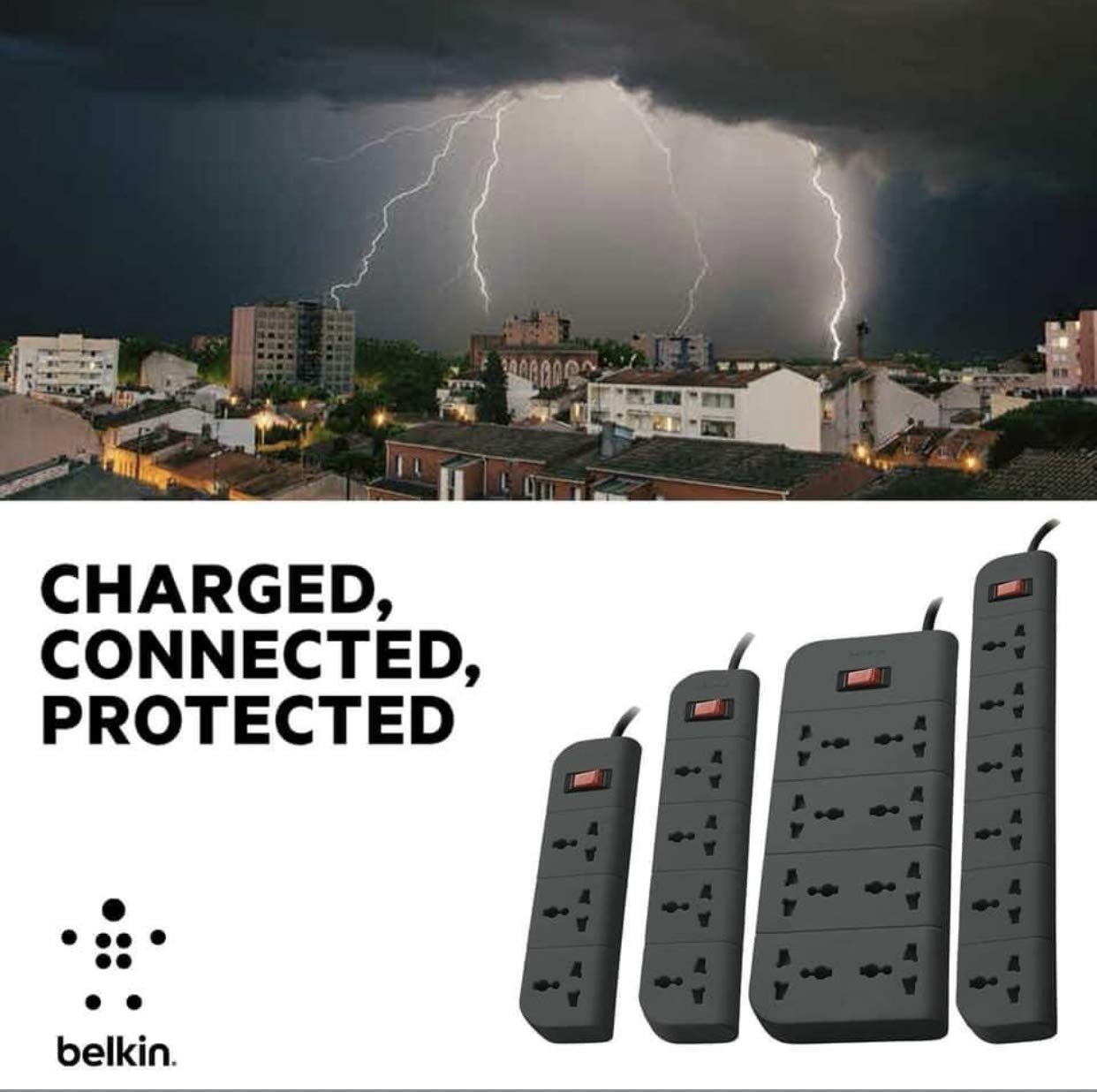 Belkin Surge Protector 4Way 1.5M Power Extenstion (Grey)