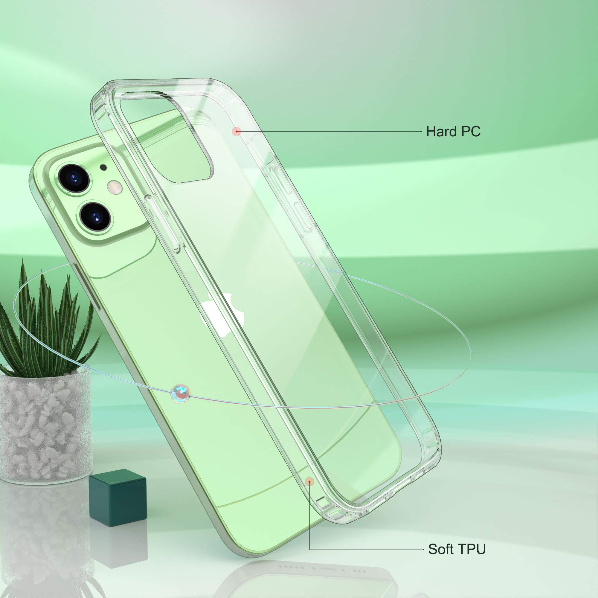 Iphone 12 - Apple - Icon Guard Pro Ultra Slim Crystal Clear - Back Case