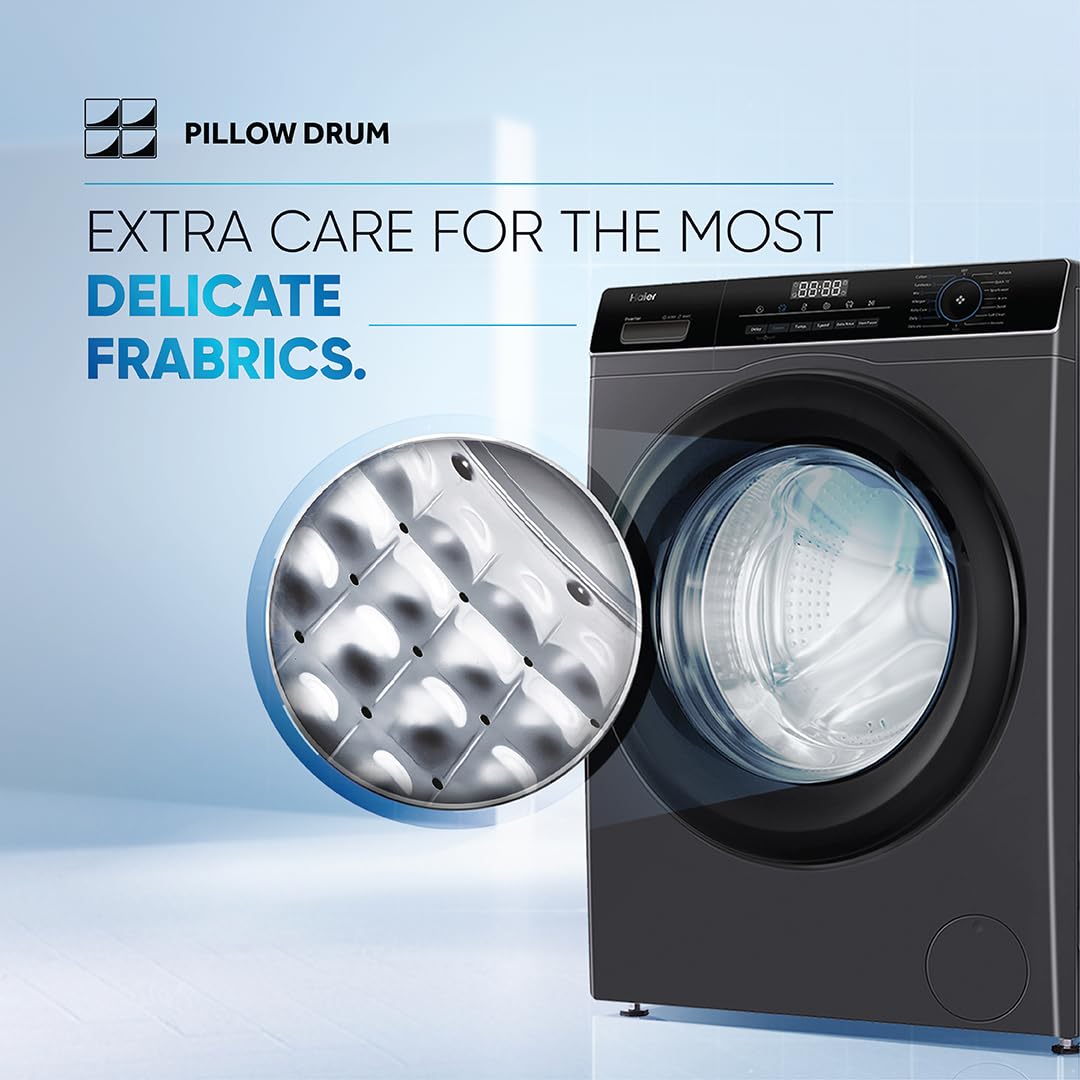 Haier 8 kg Front Load Fully Automatic Washing Machine With Wifi (Dark ...