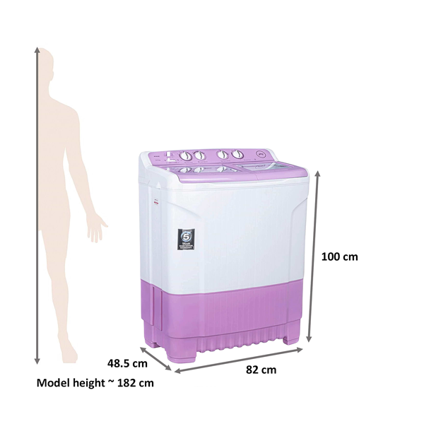 Godrej 8 kg Semi Automatic Washing Machine (White/Lavender) (WS Edge 80 ...