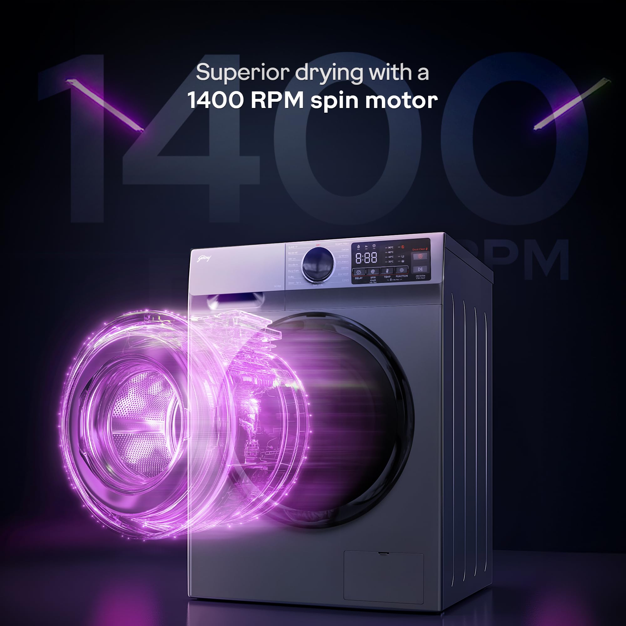 Godrej 9 kg 5 Star Fully Automatic Front Load Washing Machine with In ...