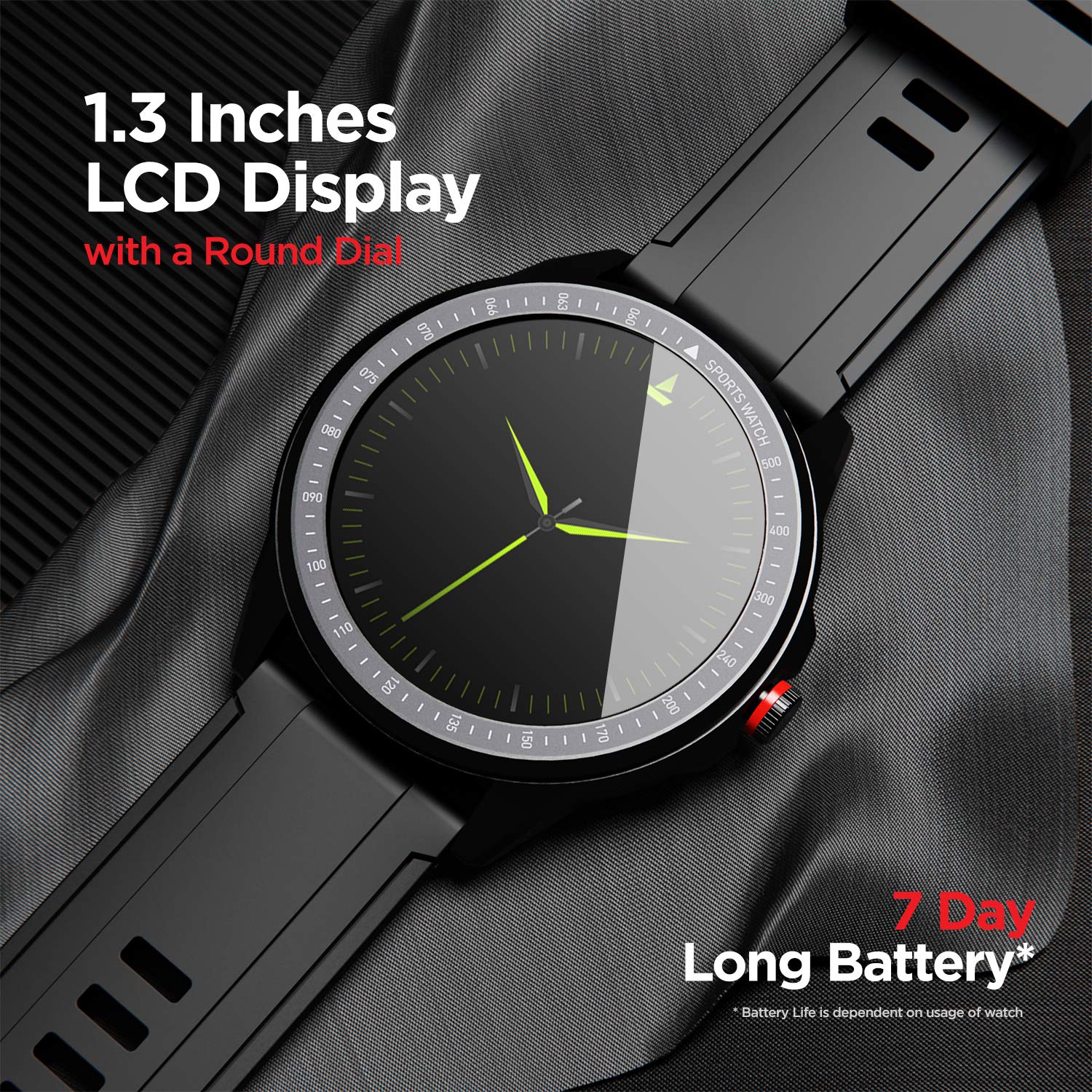 FLASH RTL LCD - BOAT - SMART WATCH - LIGHTNING BLACK