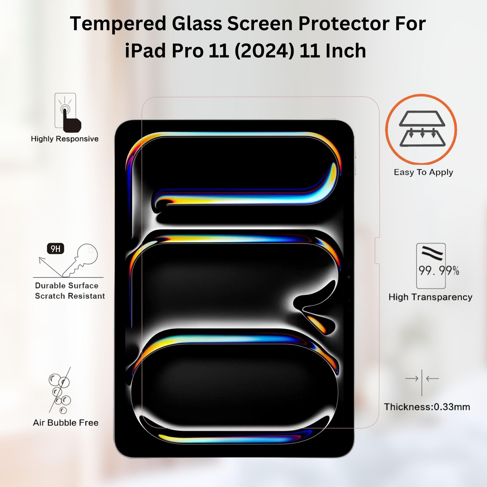 IPAD PRO 11inch 2024 - APPLE - MIETUBL 0.4 2024 - TAB TEMPERED