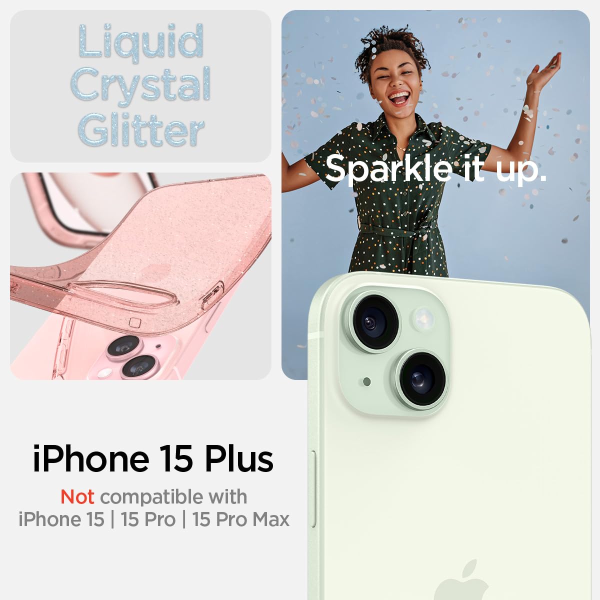 IPHONE 15 PLUS - APPLE - PLAN X 2024 - BACK CASE - GLITTER