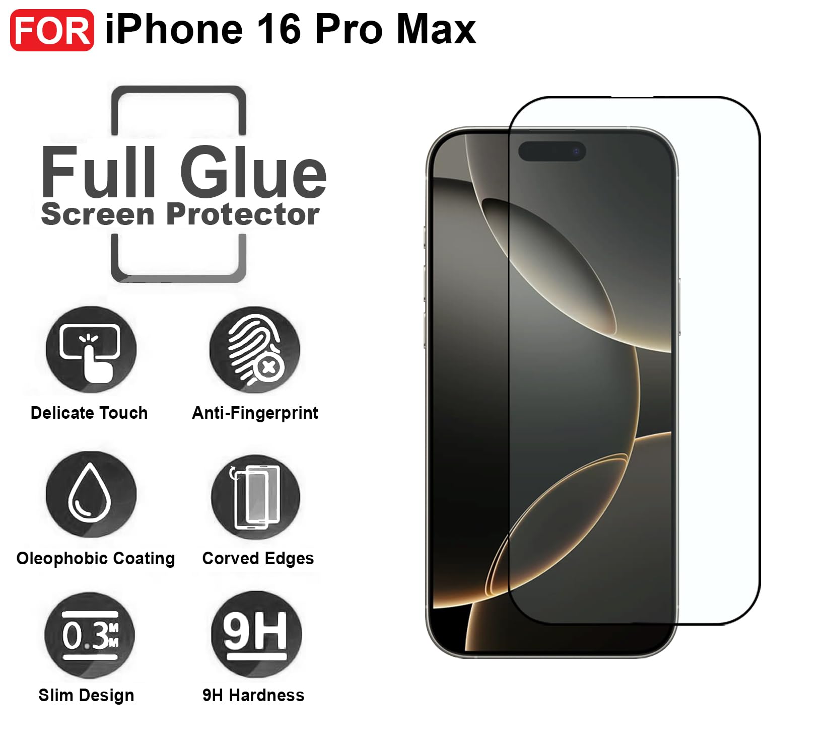 IPHONE 16 PRO MAX - APPLE - PLAN X 2025 - FULL TEMPERED Anti-Static